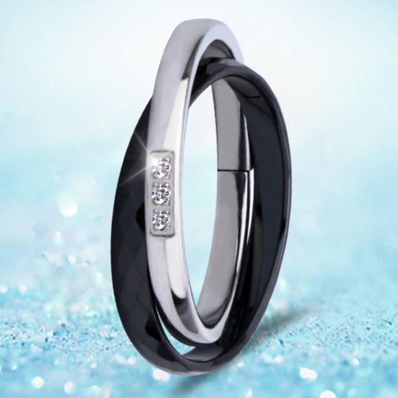 Jewelry | New Ceramic Stainless Steel Double Ring | Poshmark